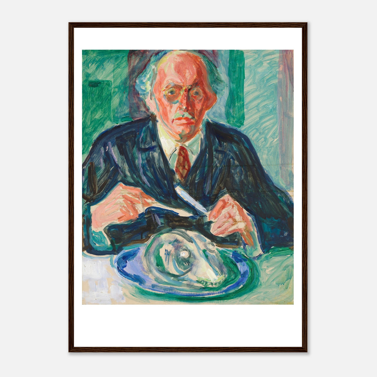 Edvard Munch Art Print – Self-Portrait with a Cod’s Head on the Plate ...